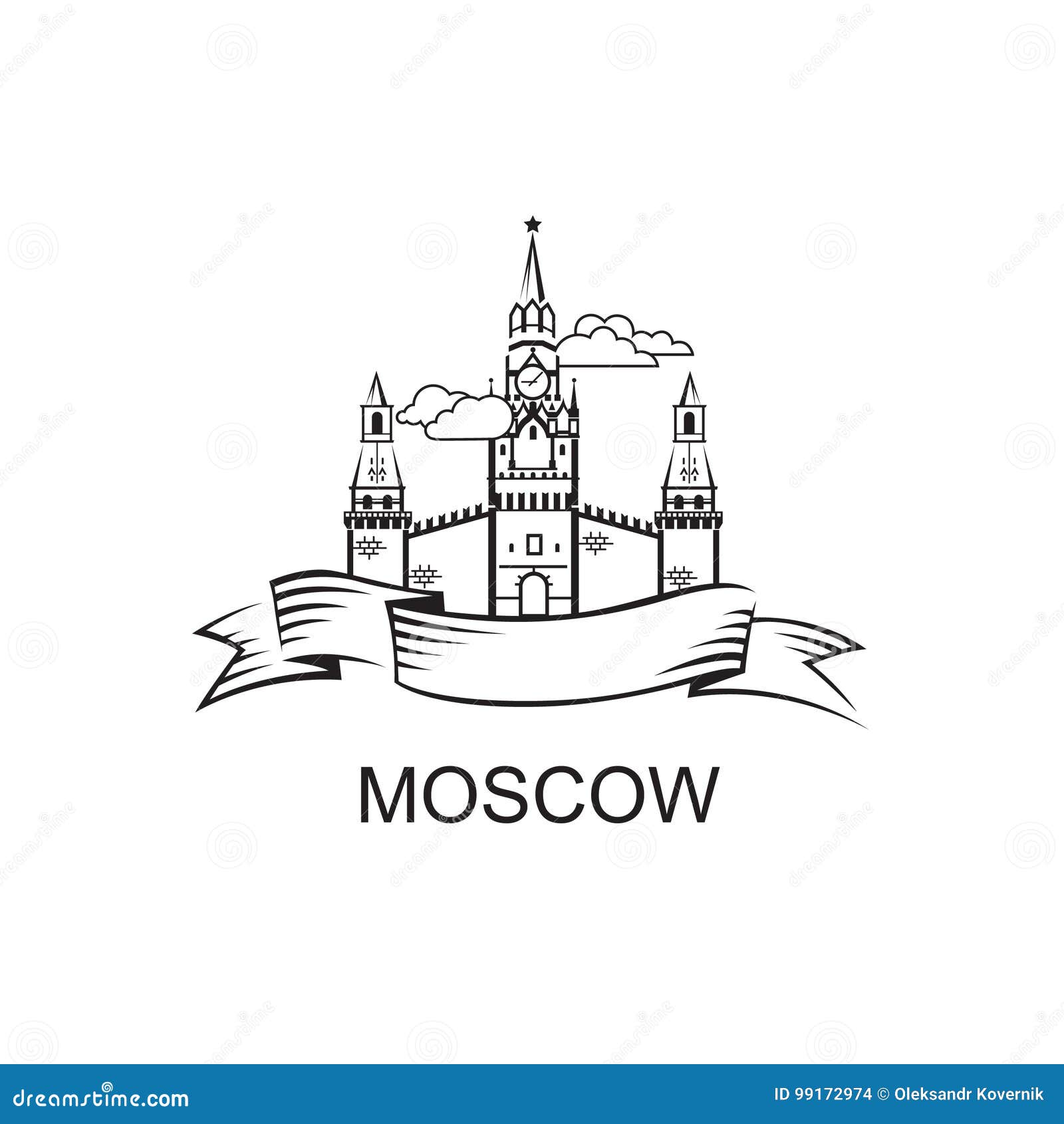 Kremlin tower icon stock vector. Illustration of vector - 99172974