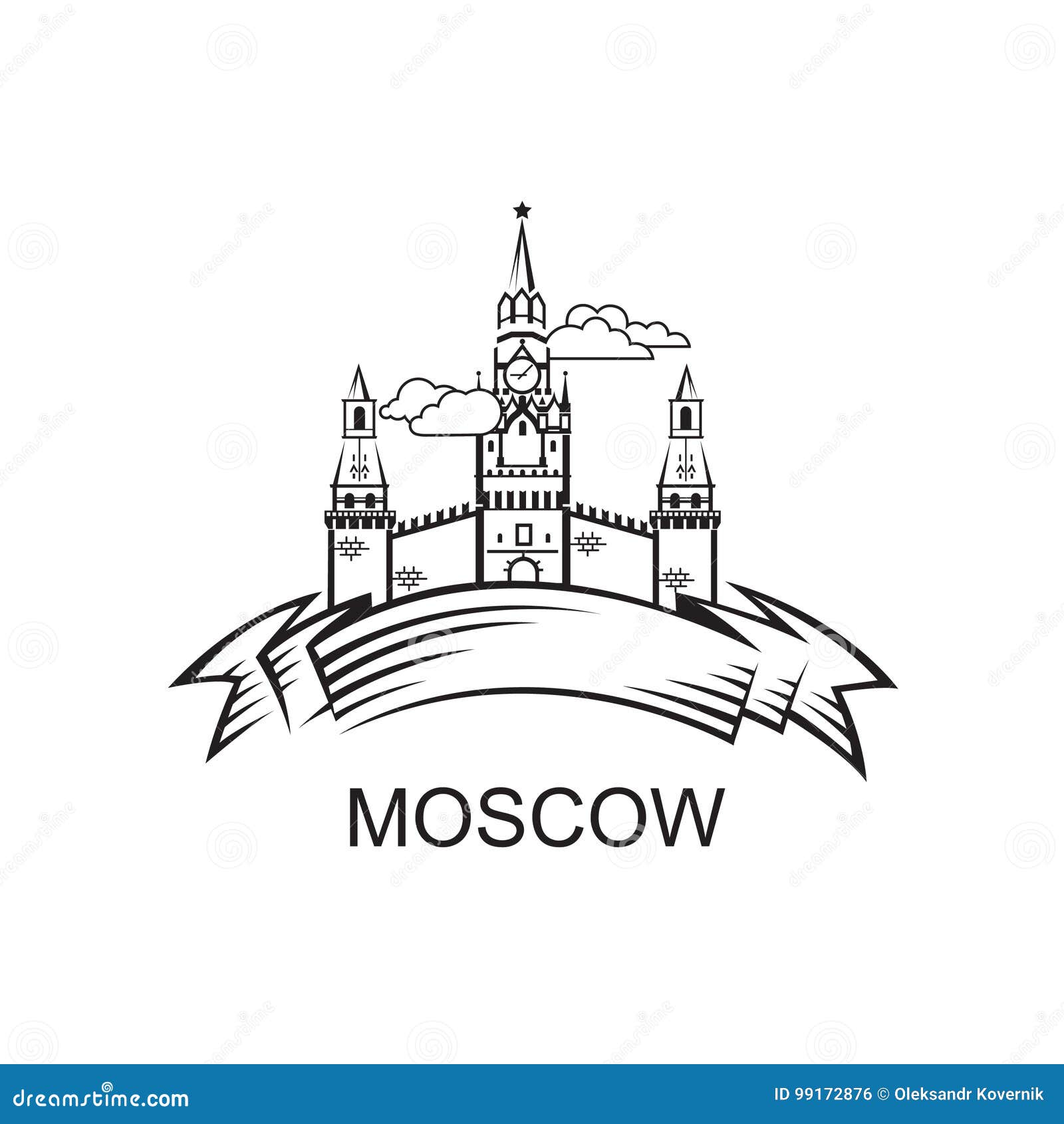 Kremlin tower icon stock vector. Illustration of design - 99172876