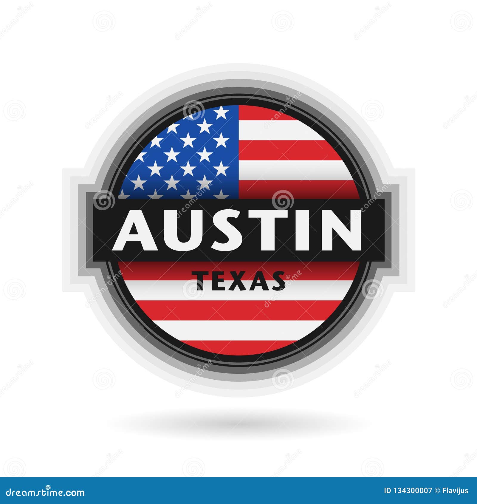 Emblem or Label with Name of Austin, Texas Stock Vector - Illustration ...