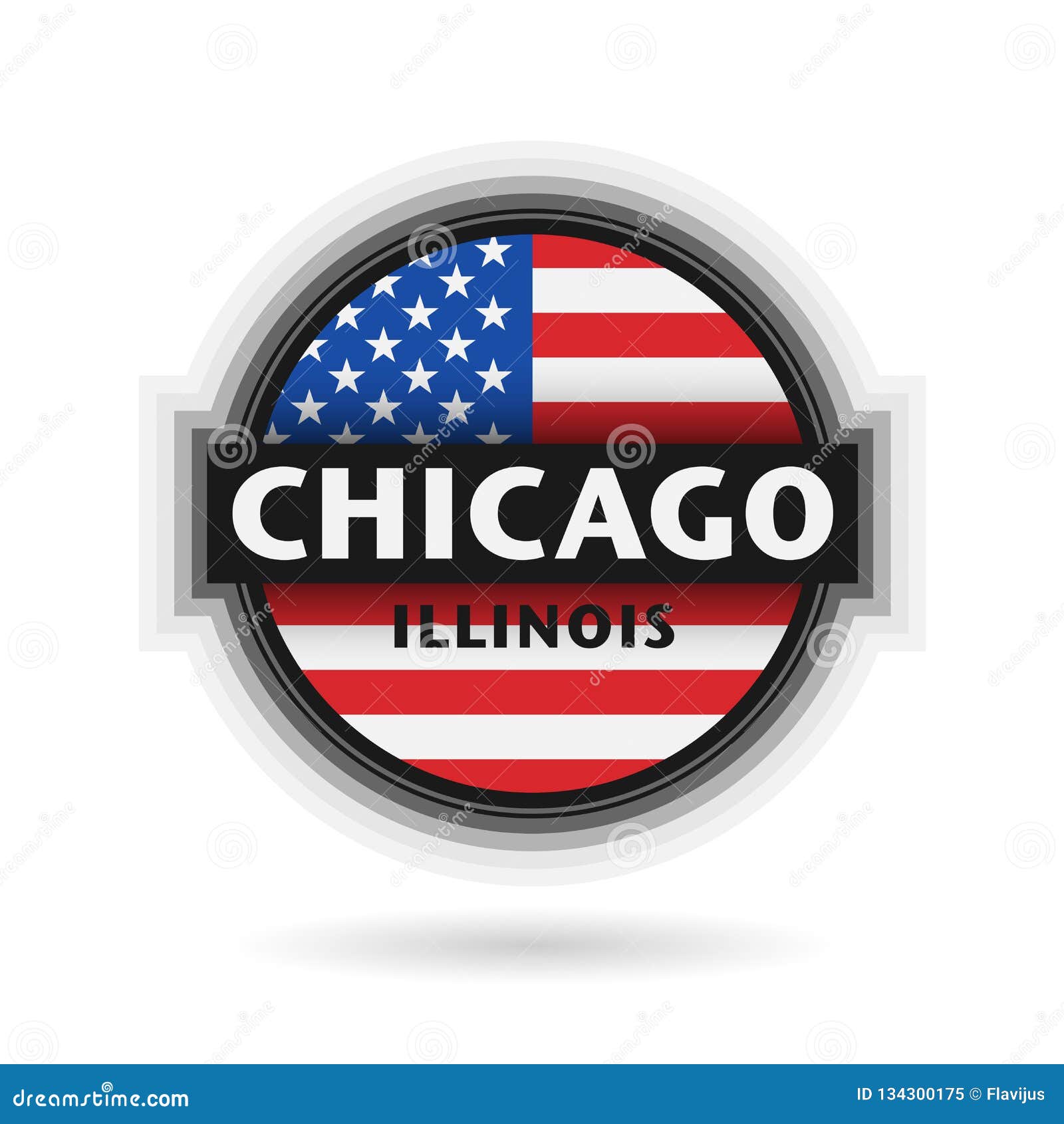 Emblem or Label with Name of Chicago, Illinois Stock Vector ...