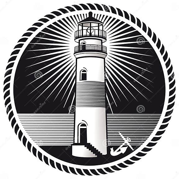 Lighthouse emblem stock vector. Illustration of emblem - 29917787