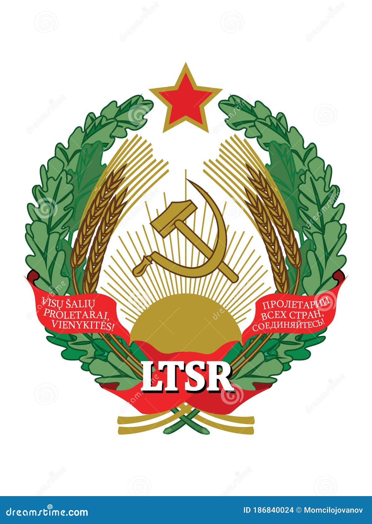 Emblem of the Lithuanian Soviet Socialist Republic Stock Vector ...