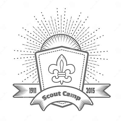 Emblem (logo) Scout camp stock vector. Illustration of round - 54343853