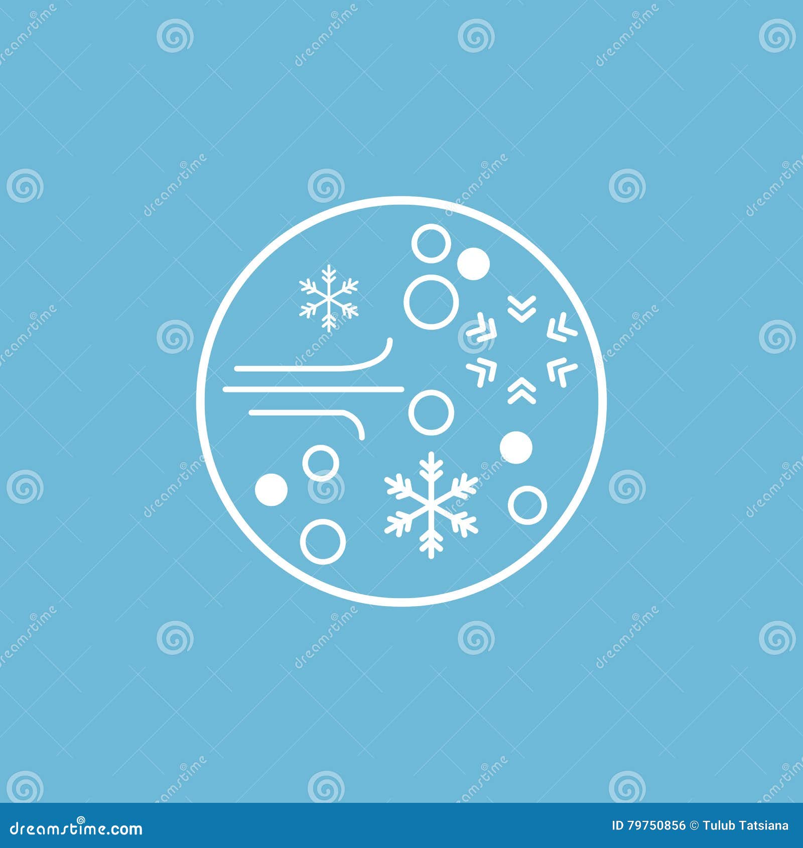 The Emblem or Logo of Winter Weather with Wind and Snow. Stock Vector ...