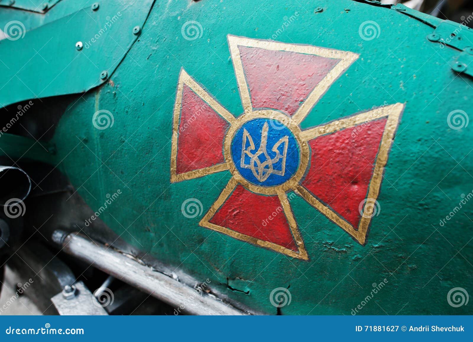 Emblem at Military Car of the Armed Forces of Ukraine Editorial ...