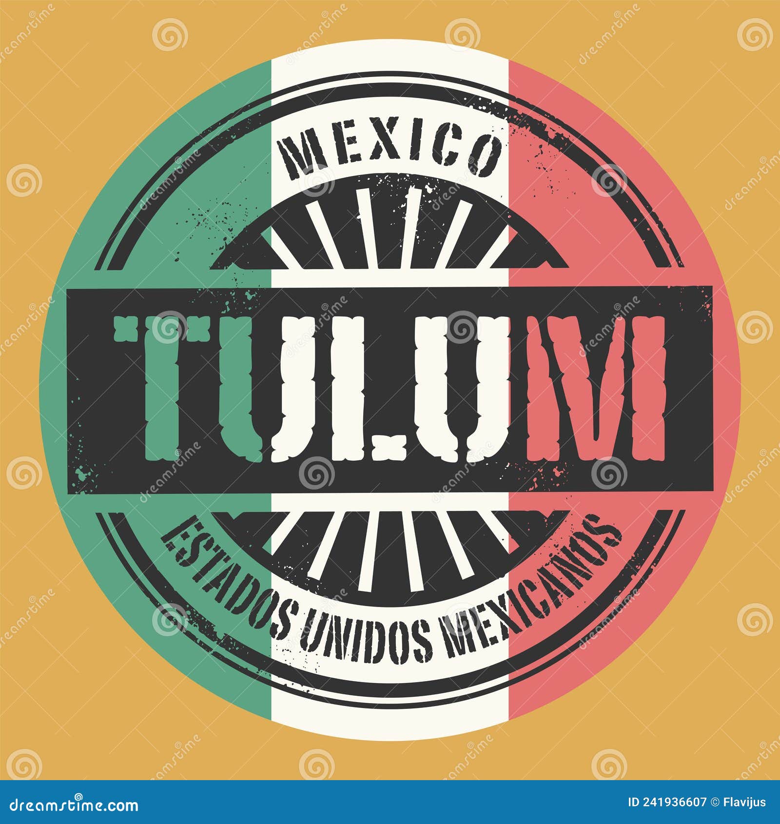 Emblem with the Name of Tulum, Mexico Stock Vector - Illustration of ...