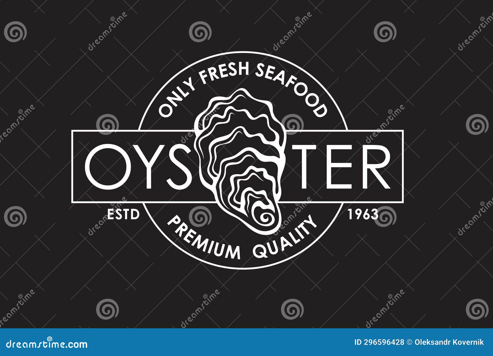 Oyster shell emblem stock illustration. Illustration of animal - 296596428