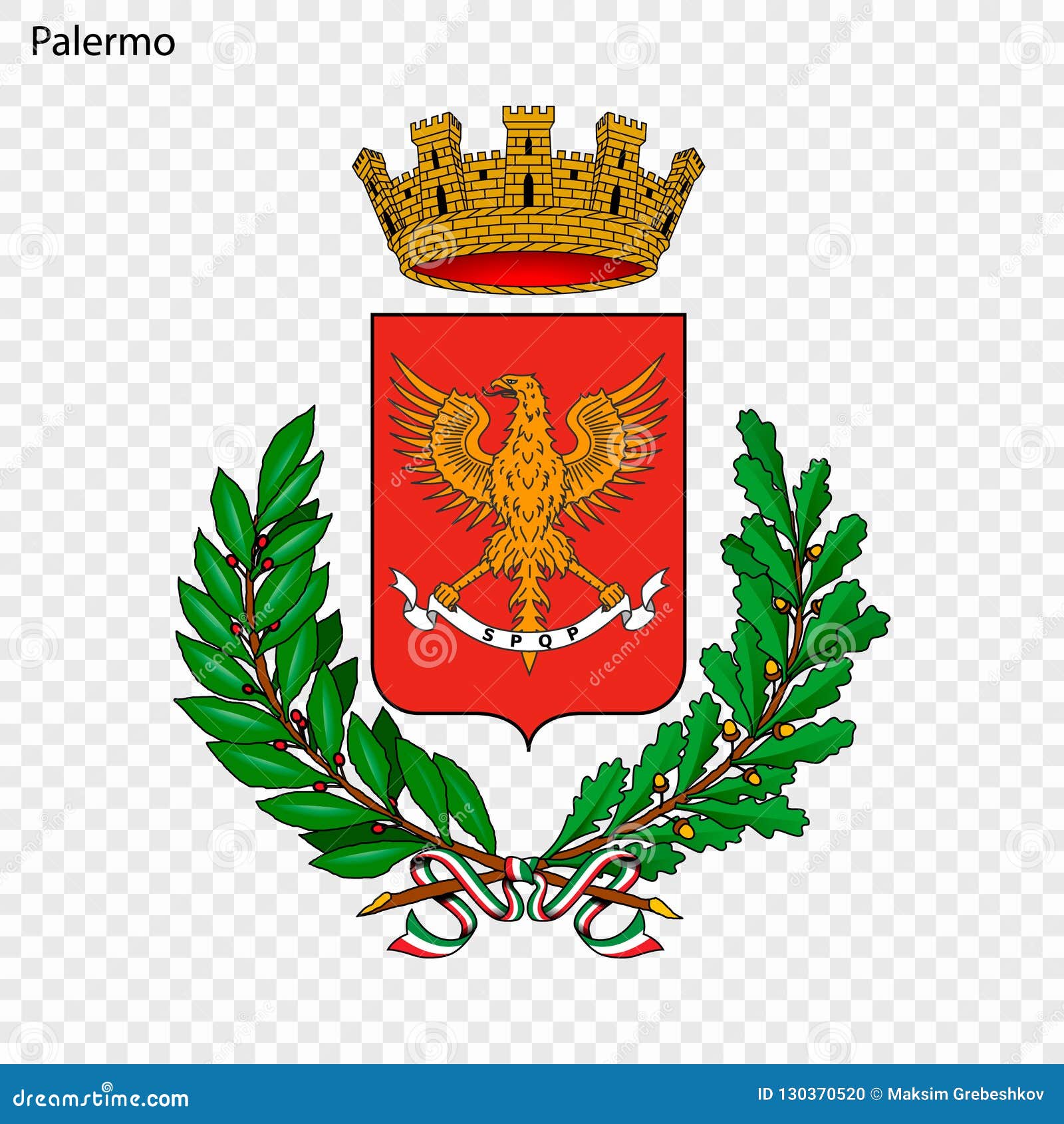 Emblem of Palermo stock illustration. Illustration of lours - 130370520