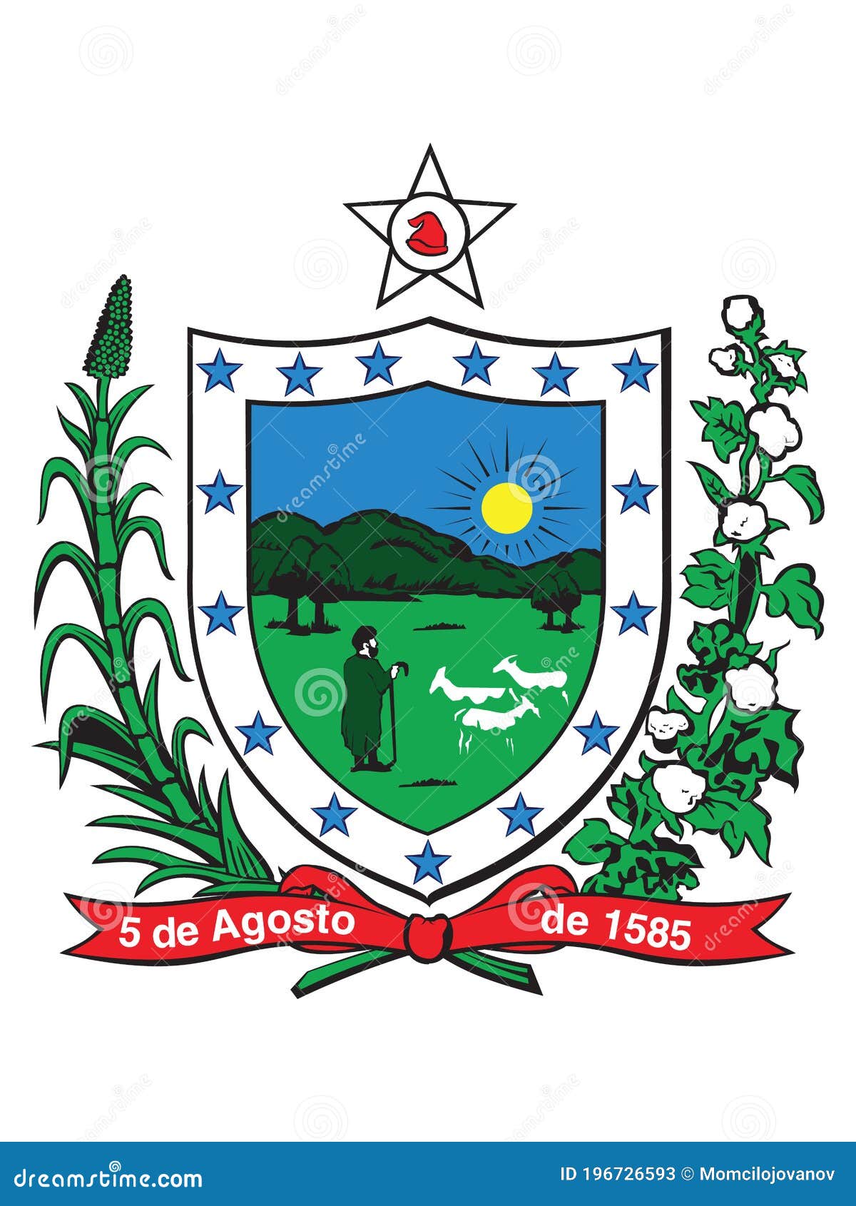 Emblem of Paraíba State stock vector. Illustration of emblem - 196726593