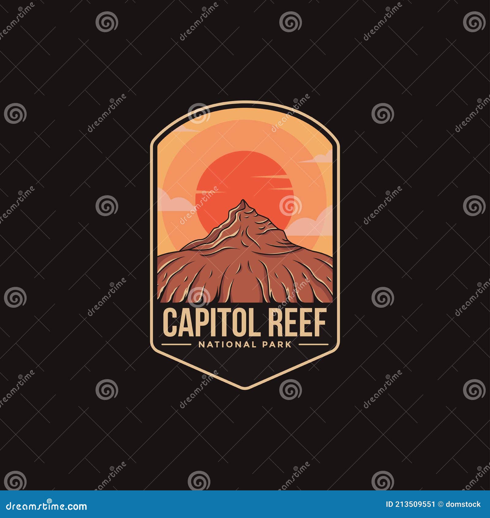 Emblem Patch Logo Illustration of Capitol Reef National Park Stock ...