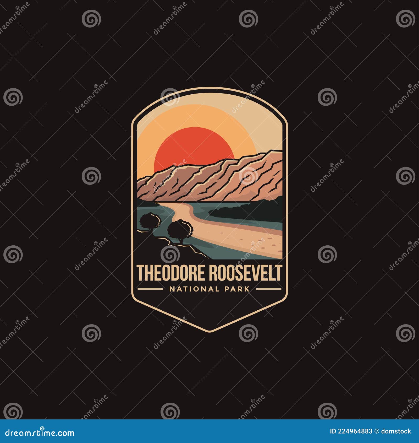 Emblem Patch Logo Illustration Of Theodore Roosevelt National Park ...