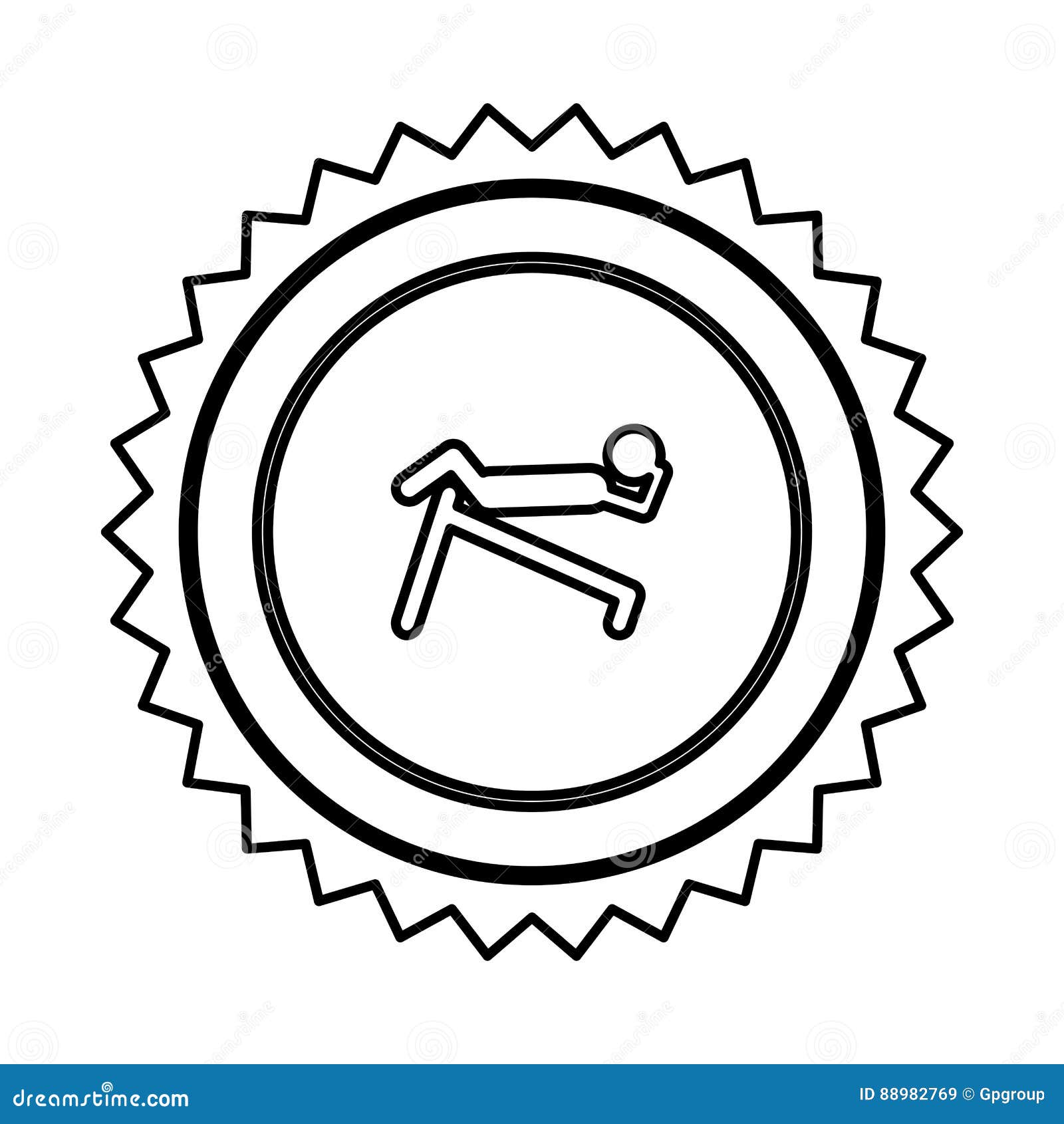 Emblem Person Do Exercise Gym Stock Illustration - Illustration of ...