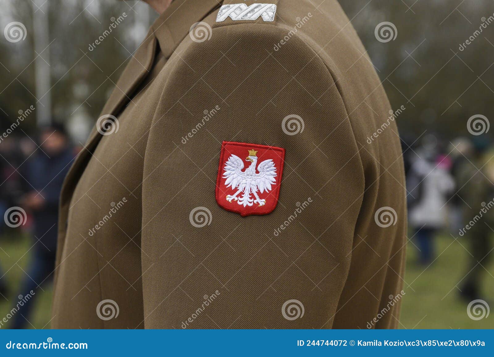The Emblem of Poland on the Uniform of a Soldier of the Polish Army ...
