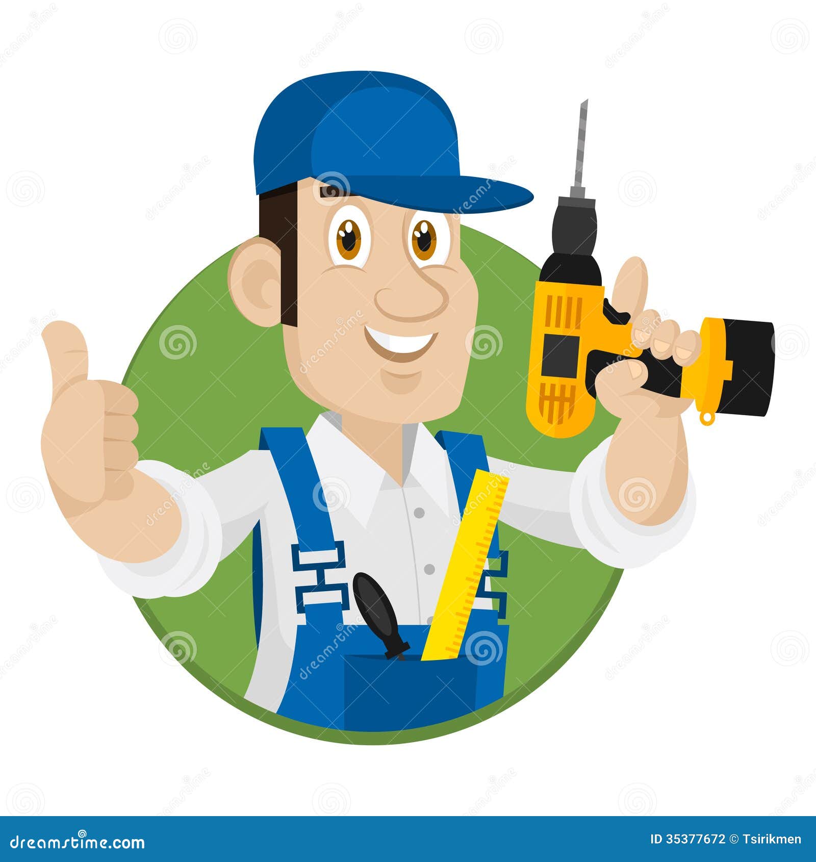 Emblem repairman in circle stock vector. Illustration of construction ...