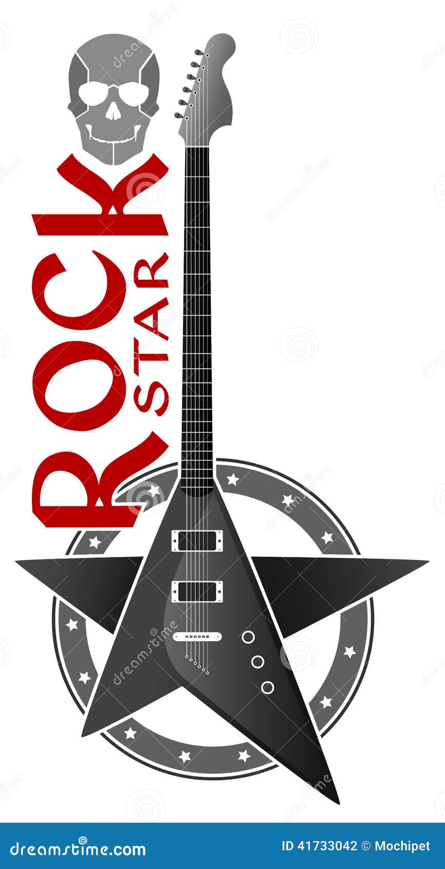 Emblem Of The Rock Guitar Stock Vector - Image: 41733042