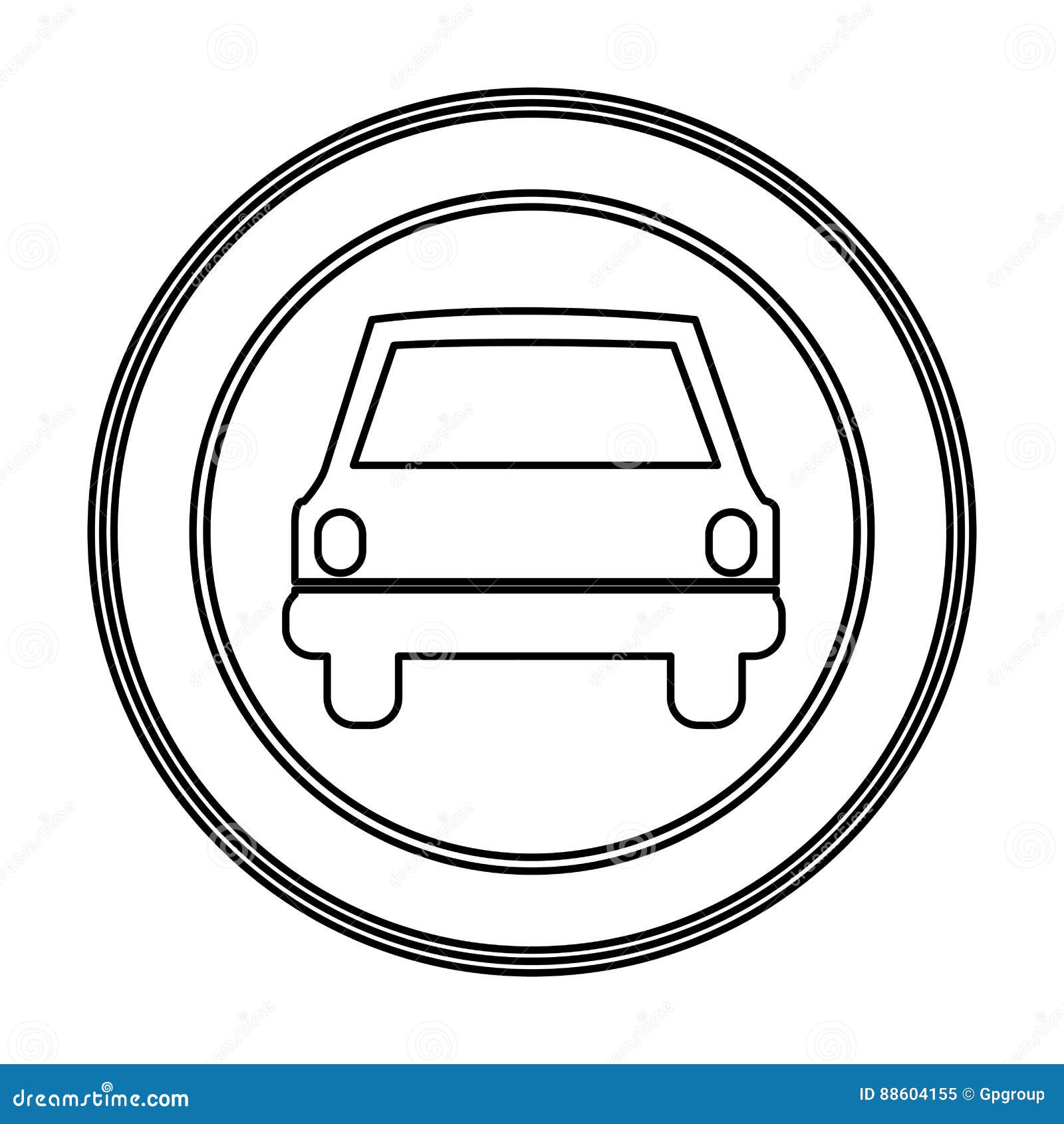 Emblem Round Front Car Icon Stock Illustration - Illustration of auto ...