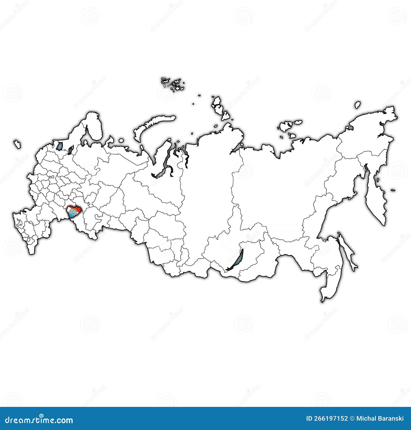 Samara Oblast on Administration Map of Russia Stock Illustration ...