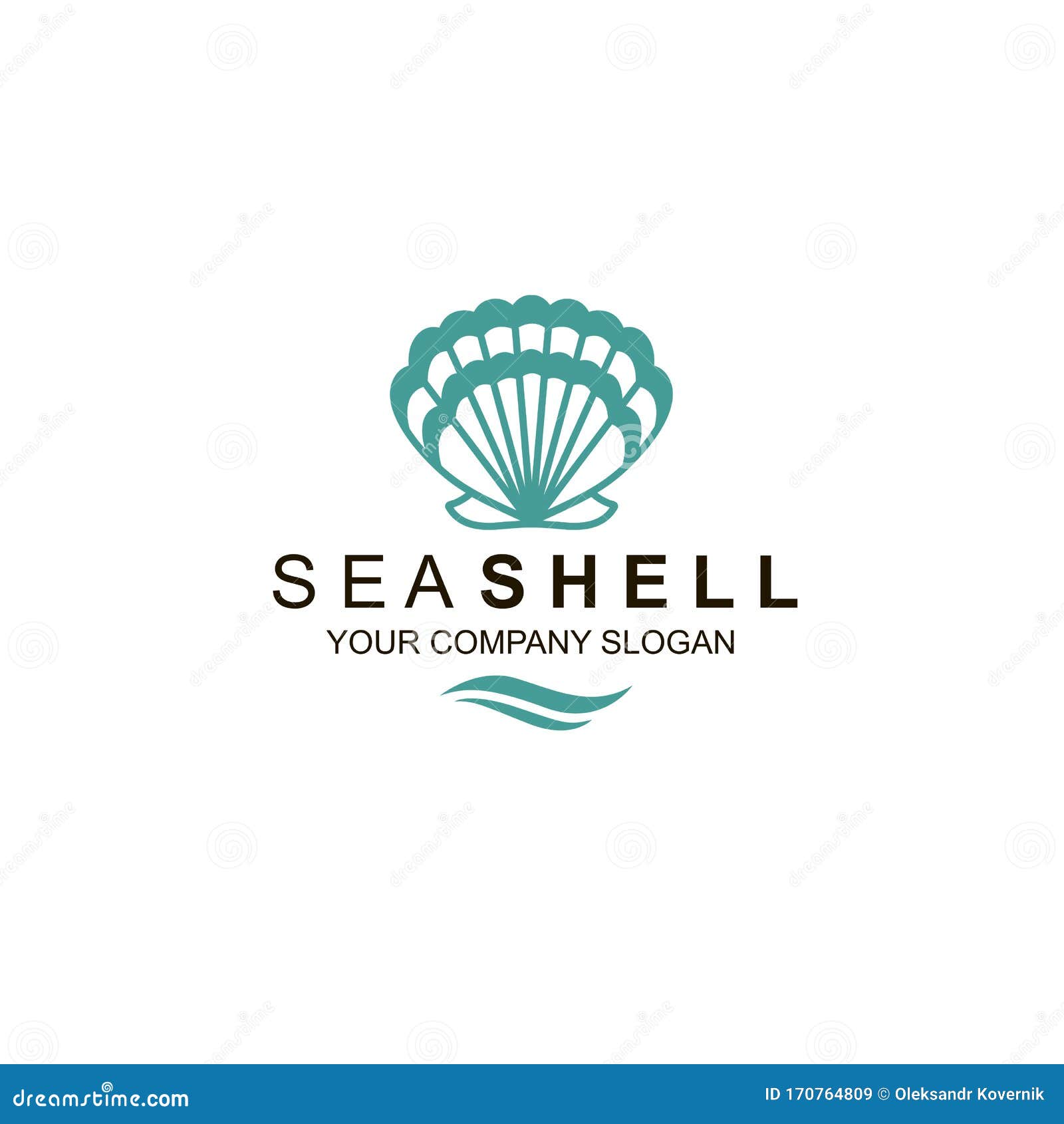 Emblem of seashell stock vector. Illustration of oyster - 170764809