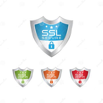 Emblem Shield 3d Secure Modern SSL Logo Stock Vector - Illustration of ...