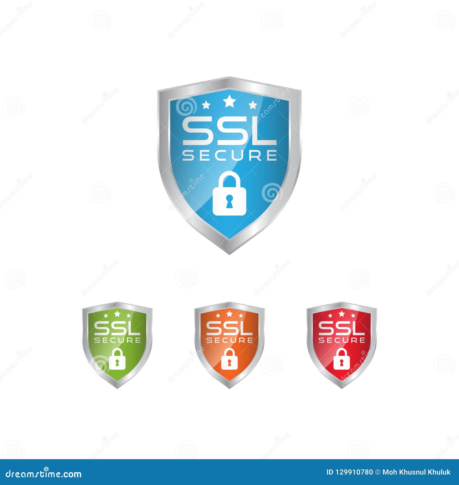 Emblem Shield 3d Secure Modern SSL Logo Stock Vector - Illustration of ...
