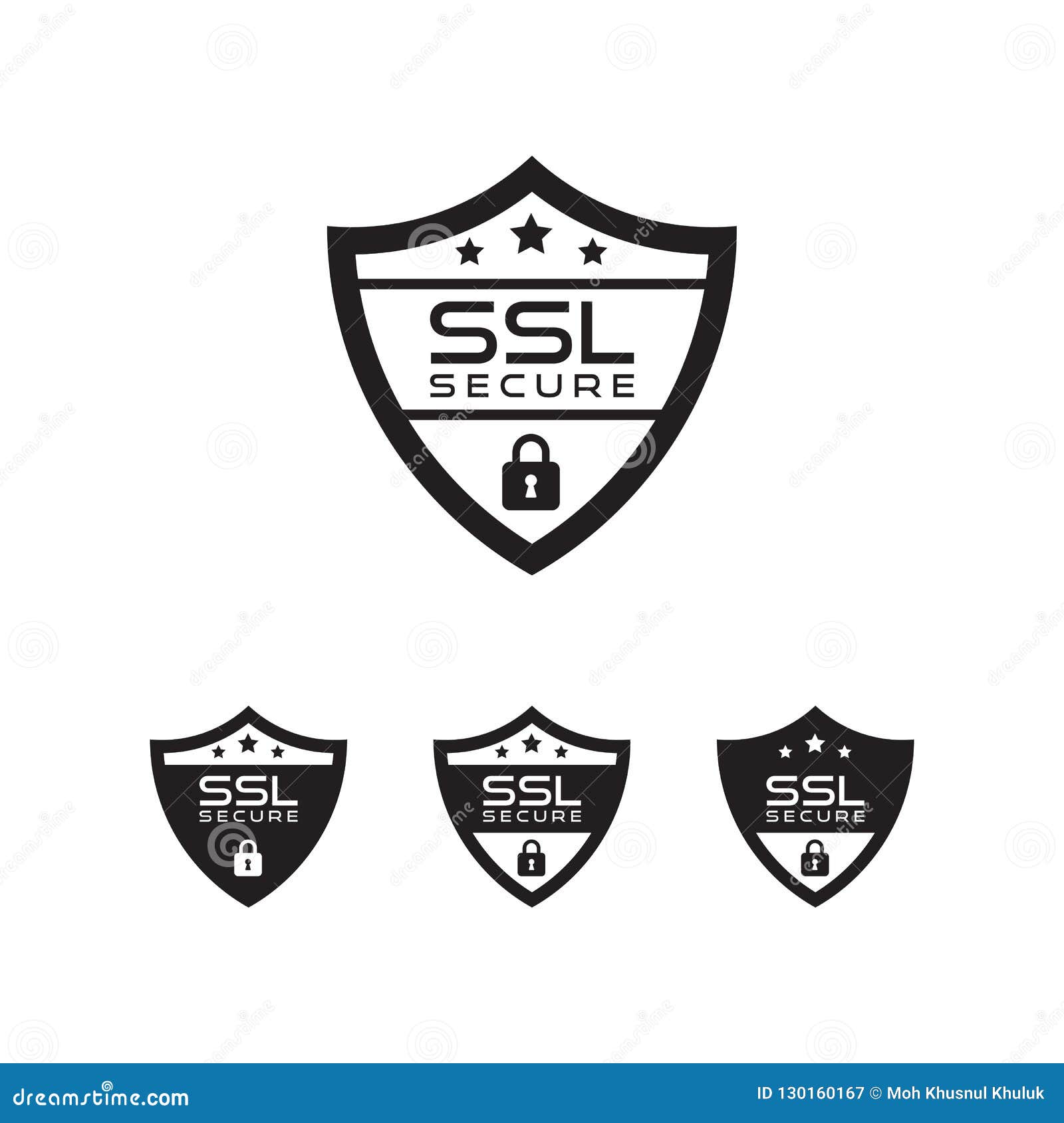 Emblem Shield Secure Modern SSL Logo Stock Vector - Illustration of ...