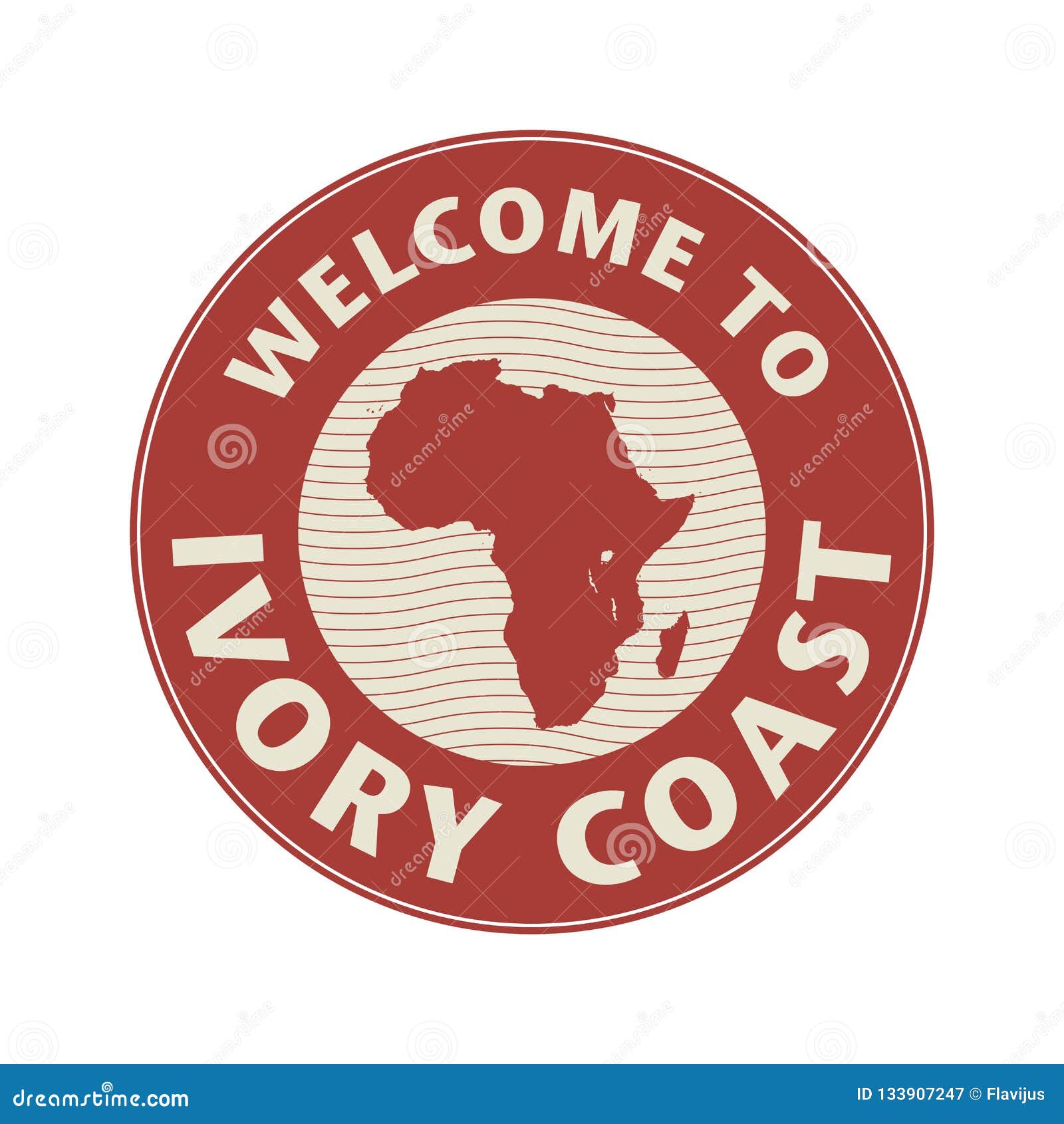 Emblem or Stamp with Text Welcome To Ivory Coast Stock Vector ...