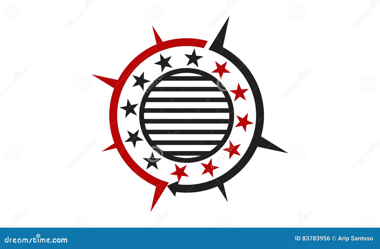 Emblem Star Circle stock vector. Illustration of star - 83783956