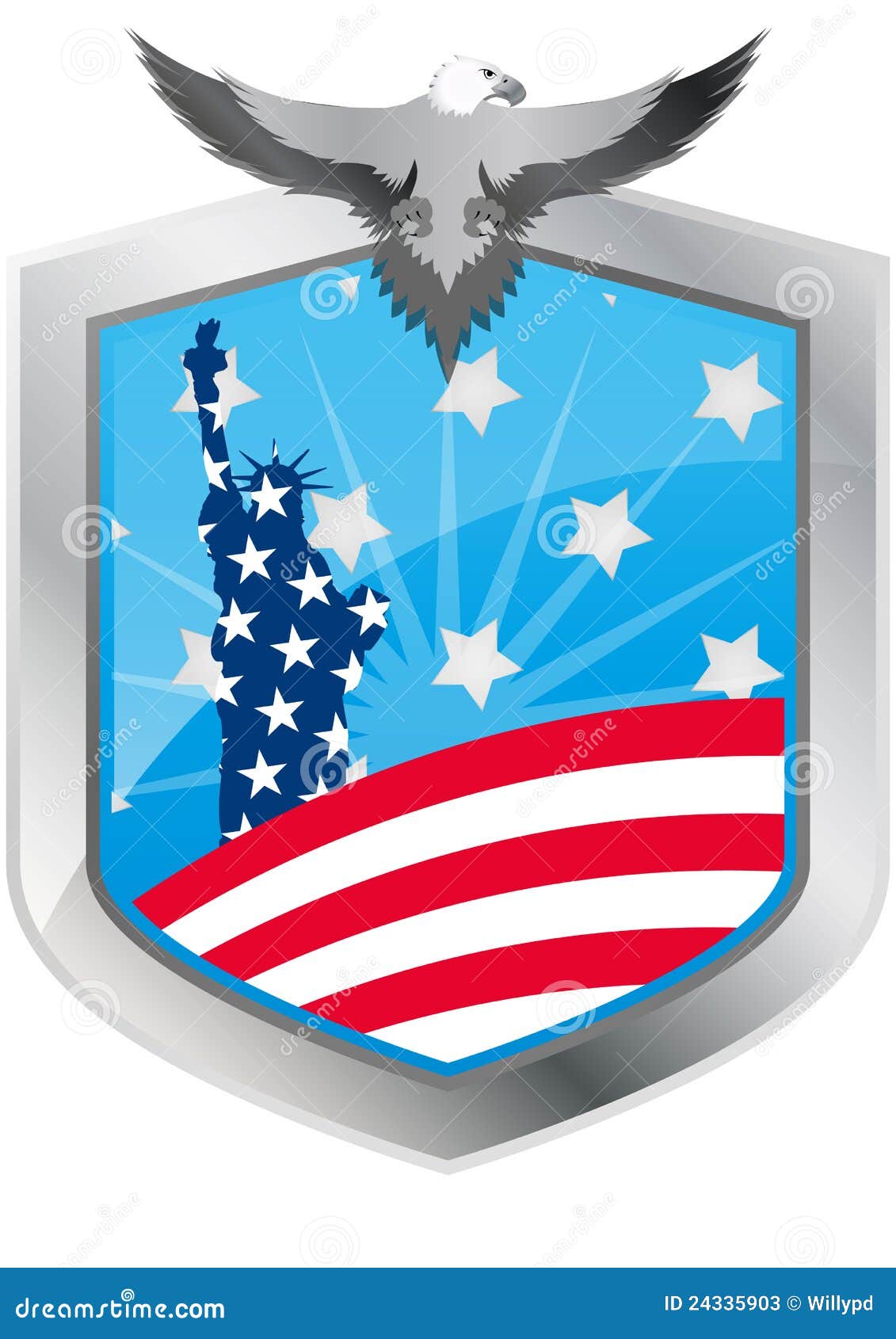 Emblem statue of liberty stock vector. Illustration of patriotic - 24335903
