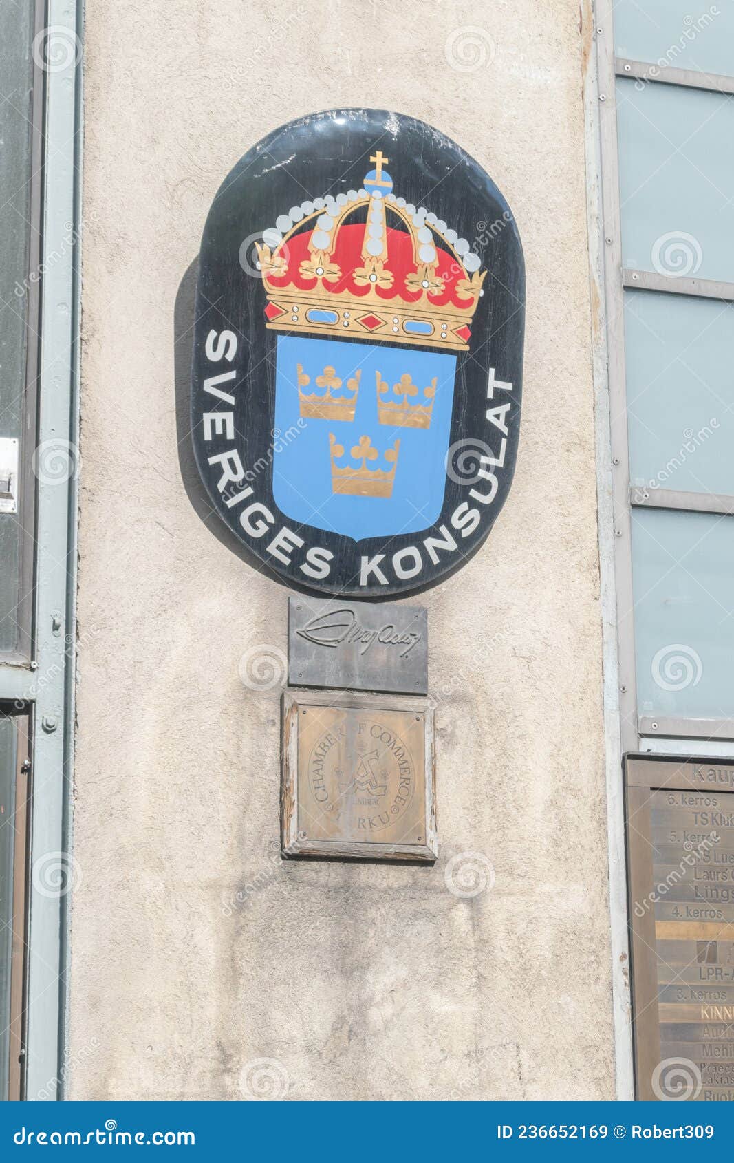 Emblem of Swedish Consulate Editorial Stock Image - Image of diplomacy ...