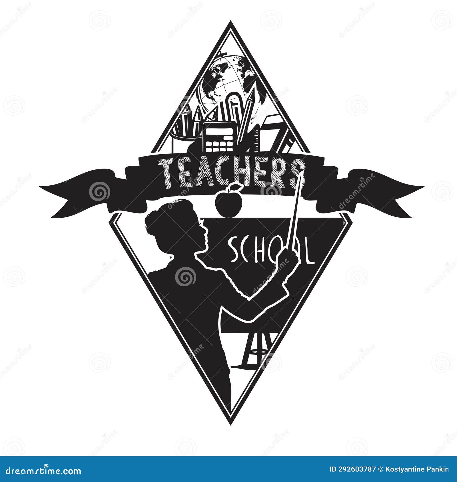 Emblem for Teacher stock illustration. Illustration of happy - 292603787