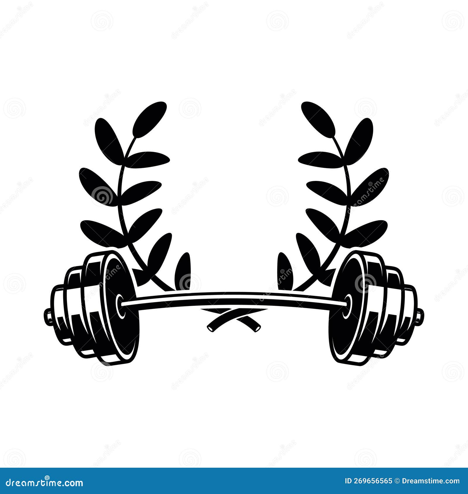 Emblem Template with Barbell and Wreath. Design Element for Logo, Sign ...