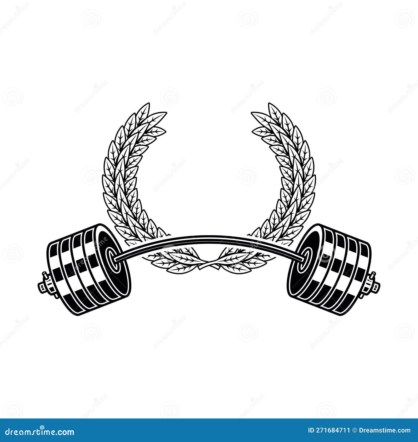Emblem Template with Barbell and Wreath. Design Element for Logo, Sign ...