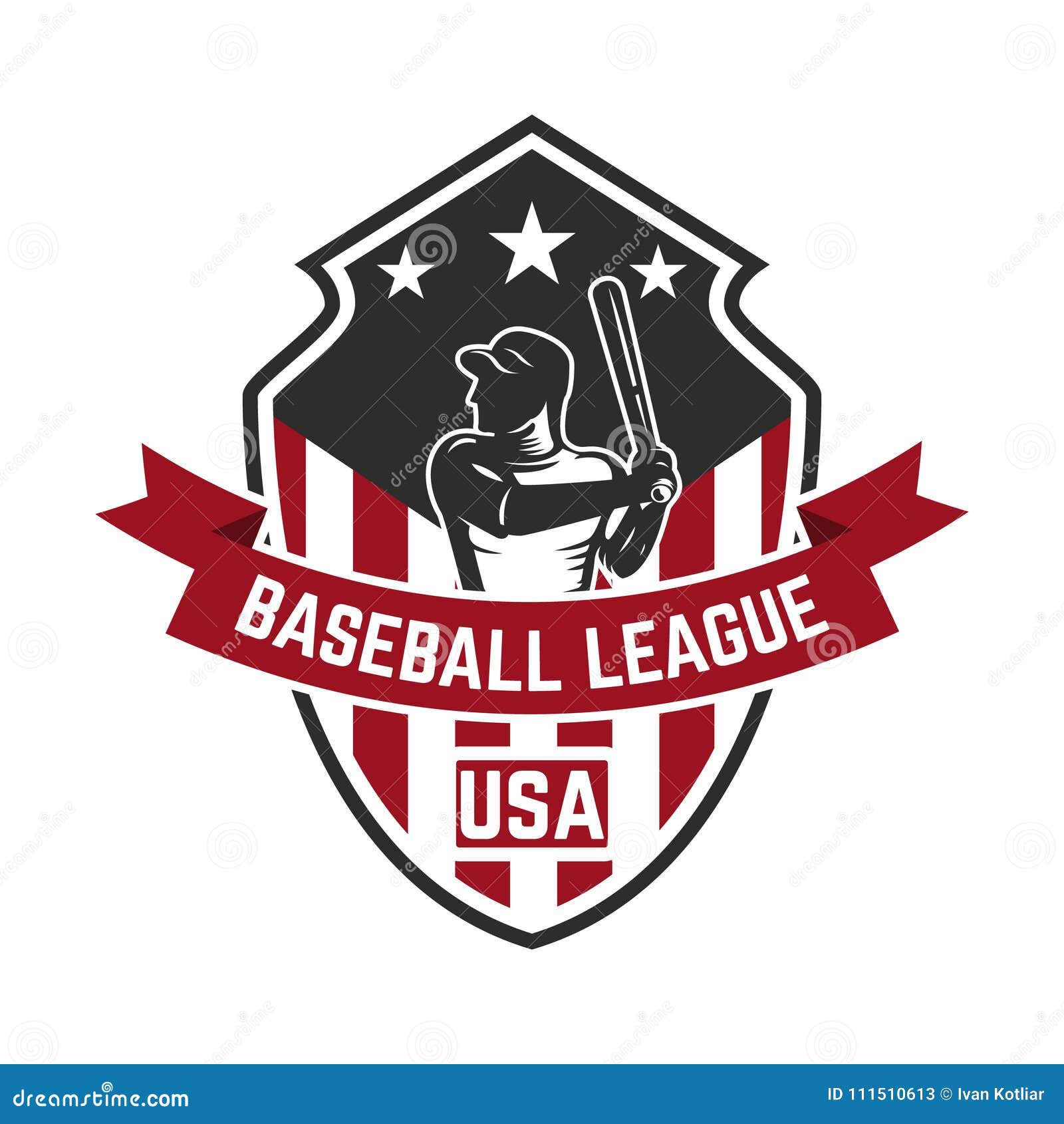 Emblem Template with Baseball Player. Design Element for Logo, Label ...