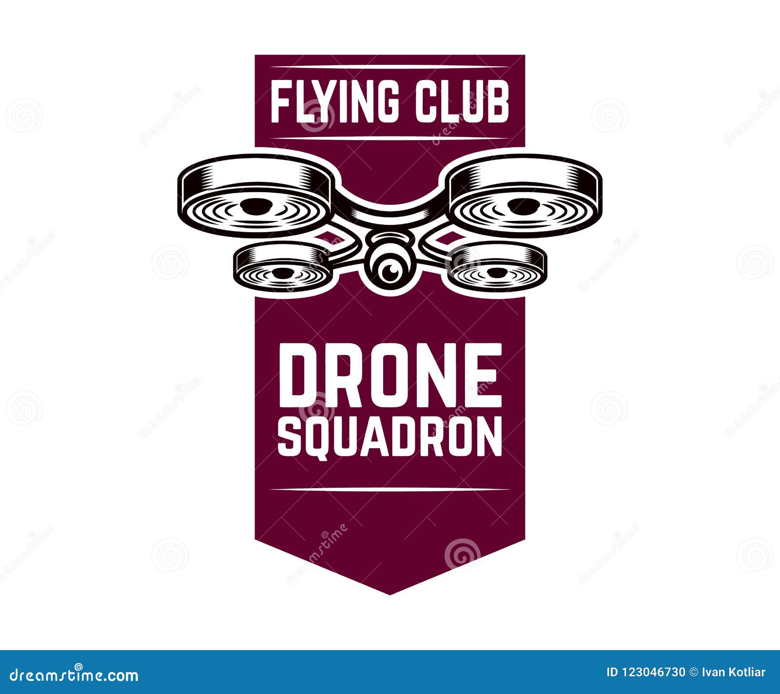 Emblem Template with Flying Drone. Design Element for Logo, Label ...