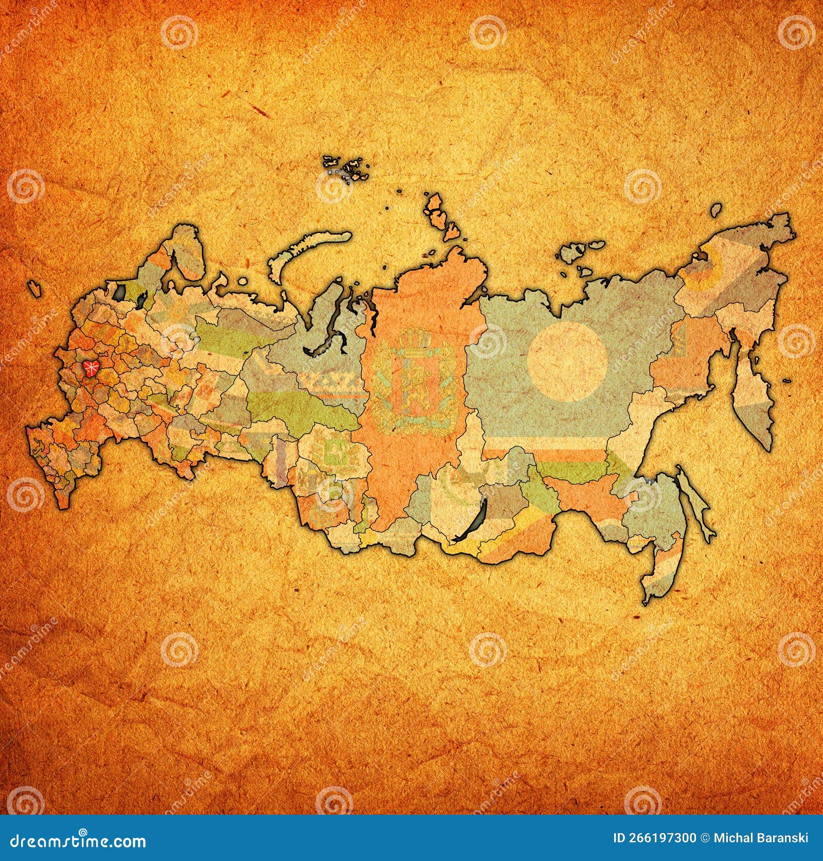 Tula Oblast on Administration Map of Russia Stock Photo - Image of tula ...