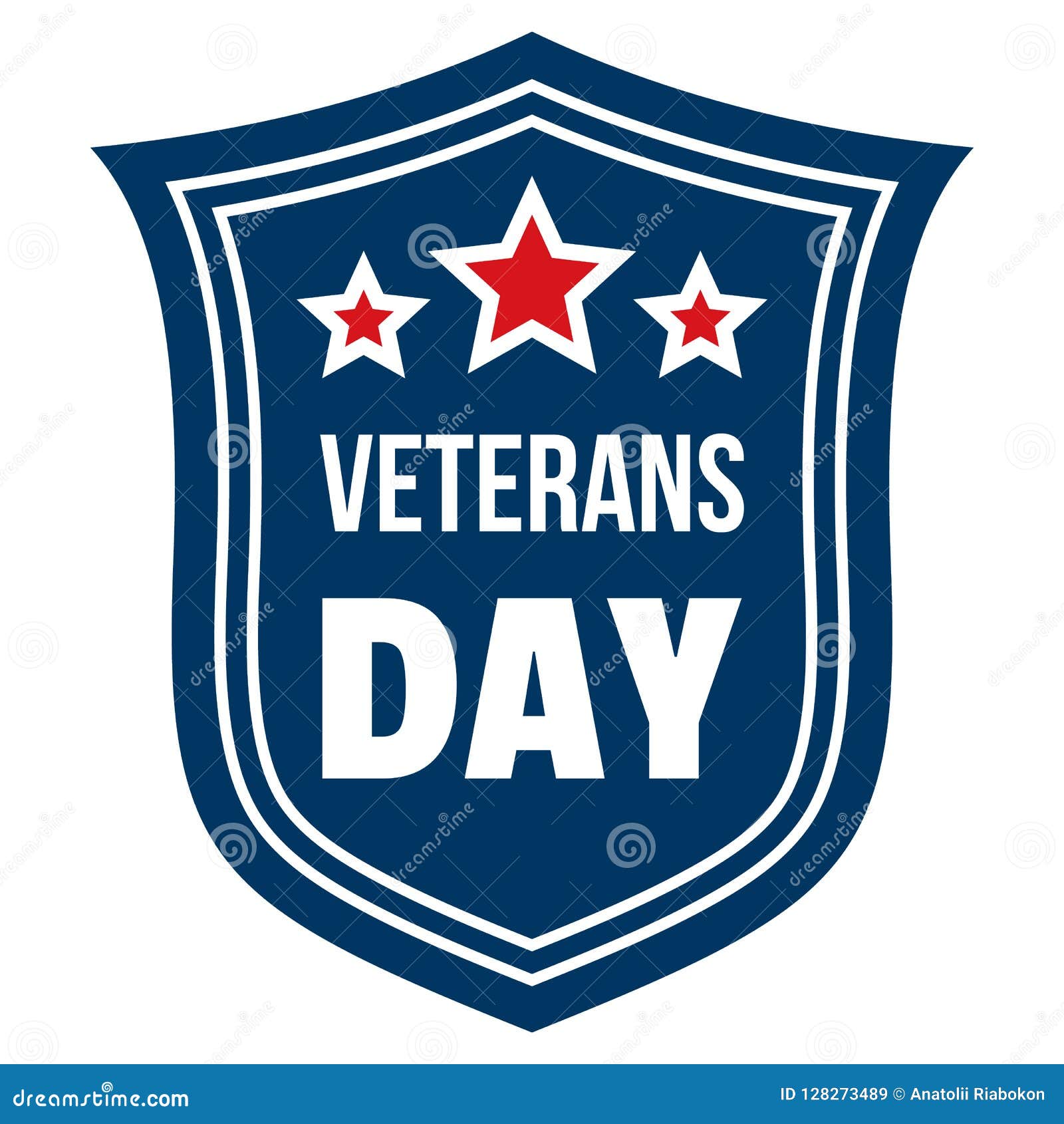 Emblem Veterans Day Logo, Flat Style Stock Vector - Illustration of ...
