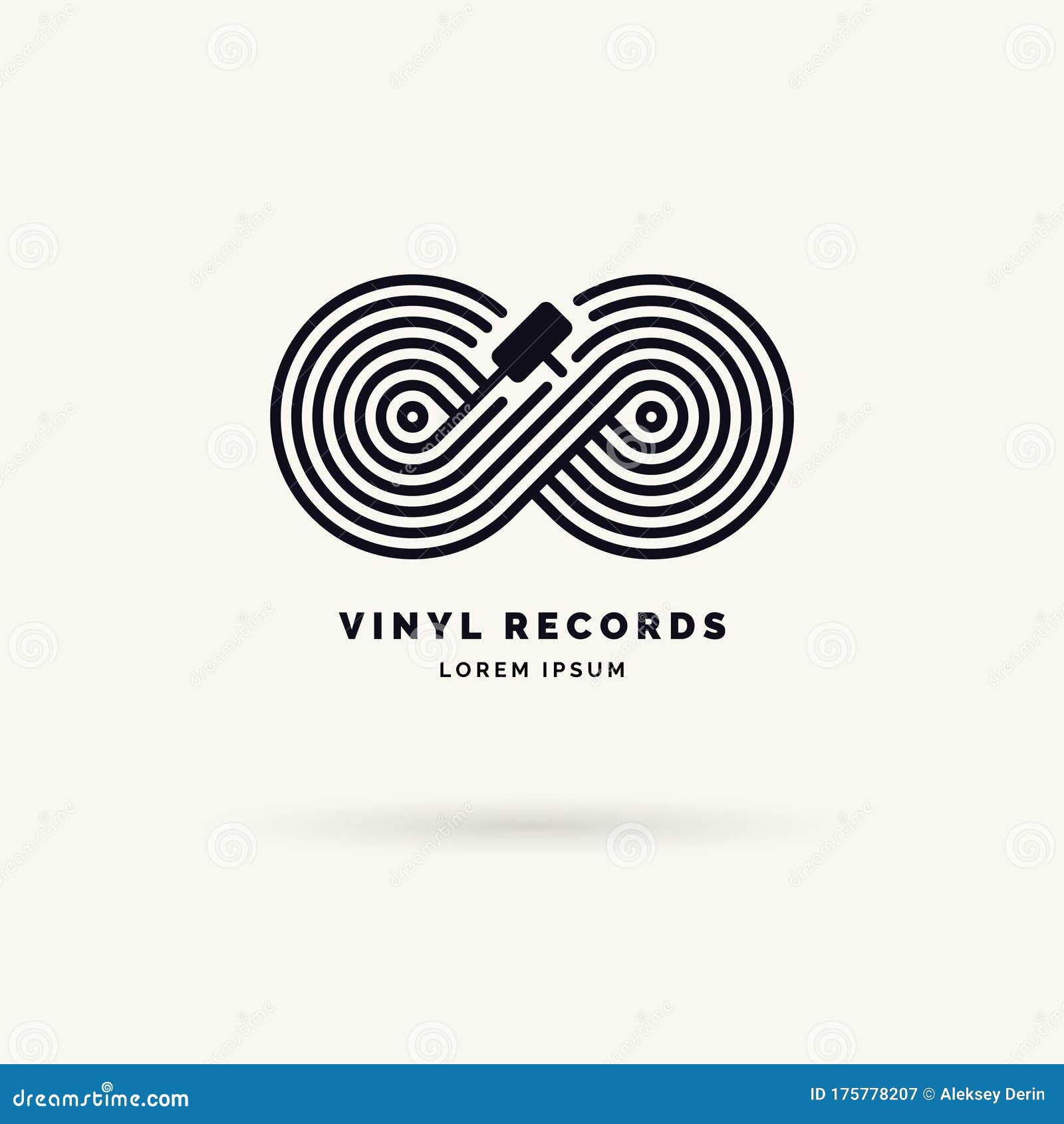 Emblem of the Vinyl Record. Linear Sign. Vector Illustration. Stock ...