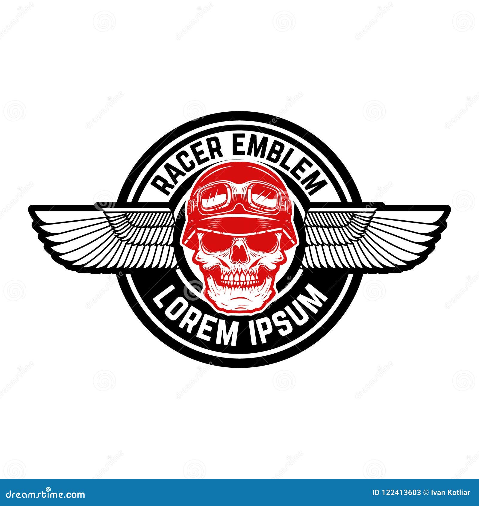 Emblem with Winged Skull. Design Element for Emblem, Sign, Label Stock ...