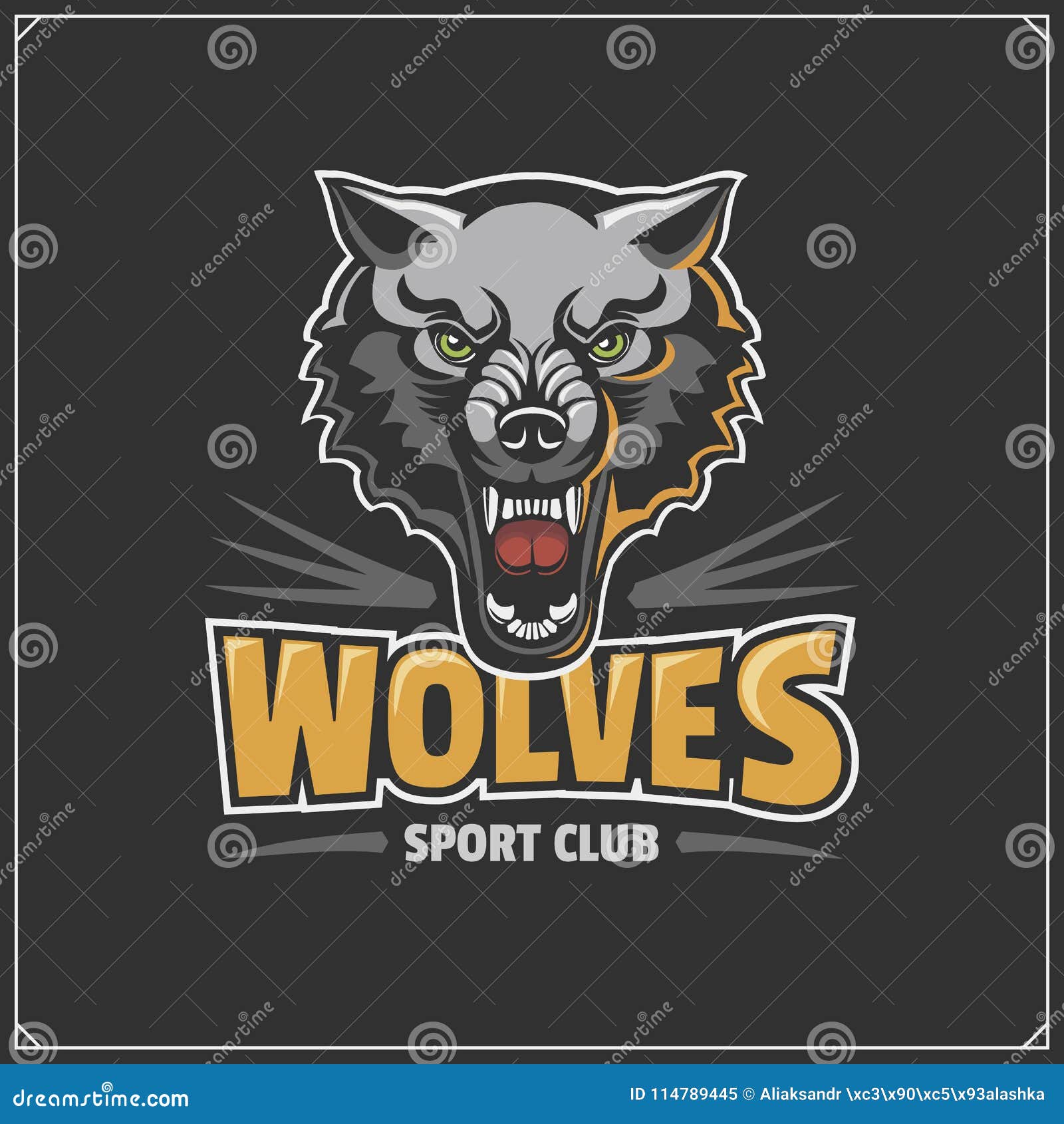 The Emblem with Wolf for a Sport Team. Stock Vector - Illustration of ...