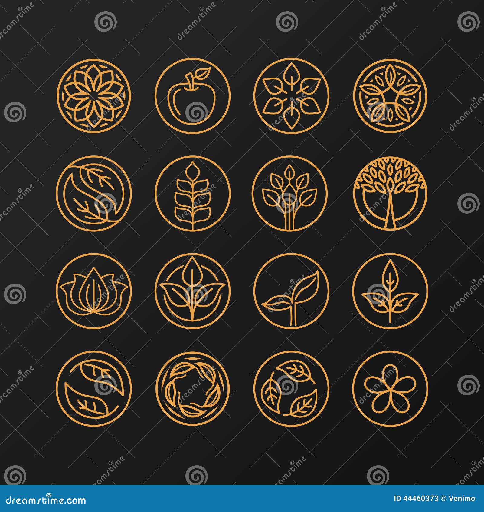 Emblema Abstrato Do Vetor - Símbolos Da Natureza Ilustração do Vetor ...