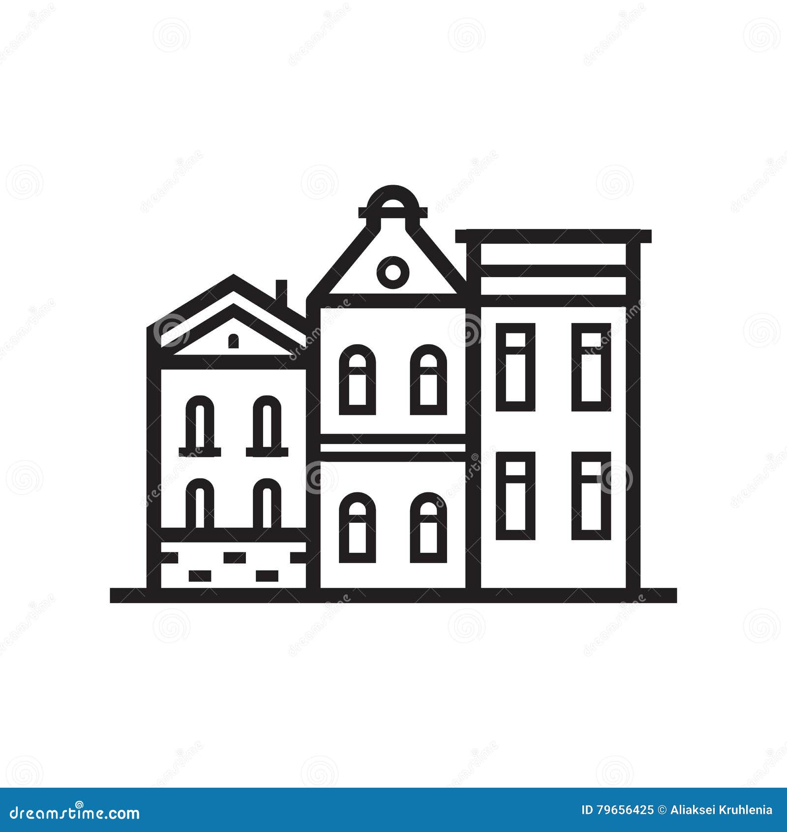 Emblema da rua e da casa ilustração do vetor. Ilustração de arte - 79656425