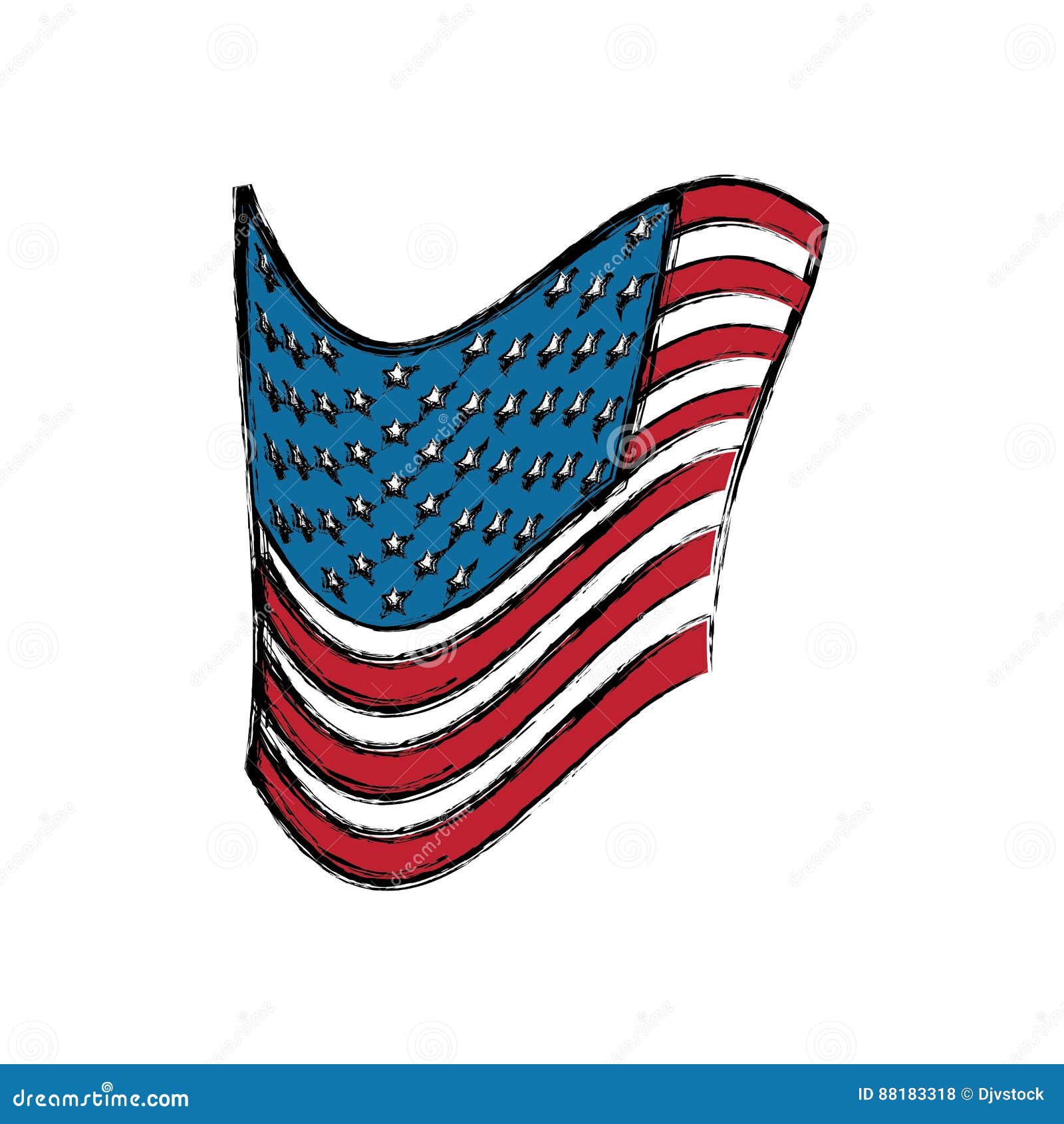 Emblema De La Bandera De Los E.E.U.U. Stock de ilustración ...