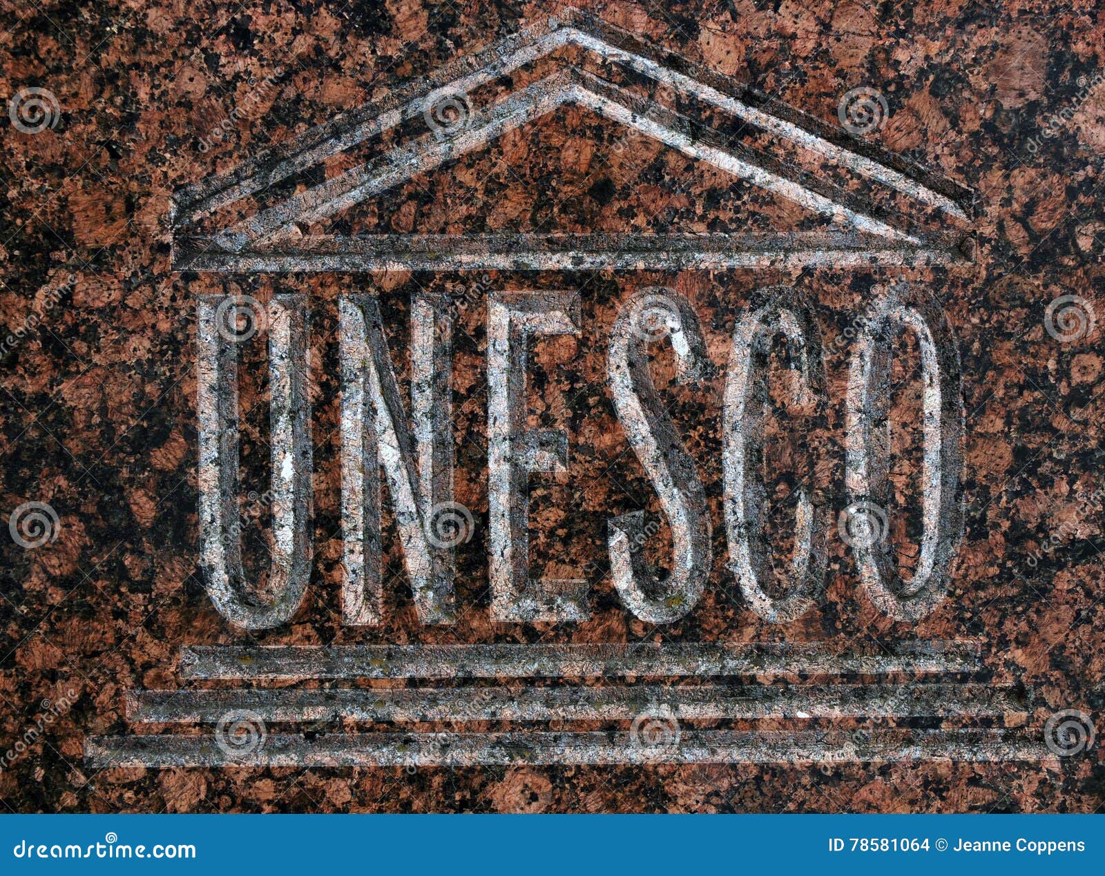 Emblema de la UNESCO foto de archivo. Imagen de esculpido - 78581064