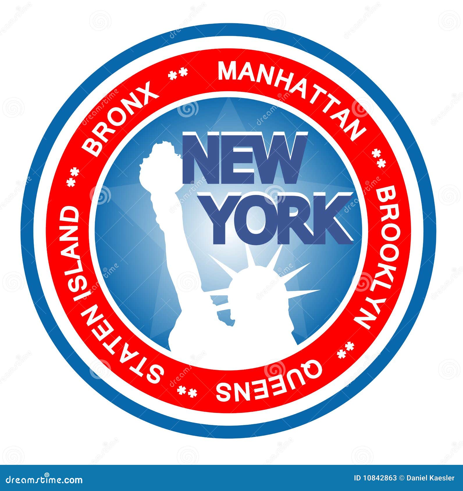 Emblema de New York ilustração do vetor. Ilustração de cidade - 10842863