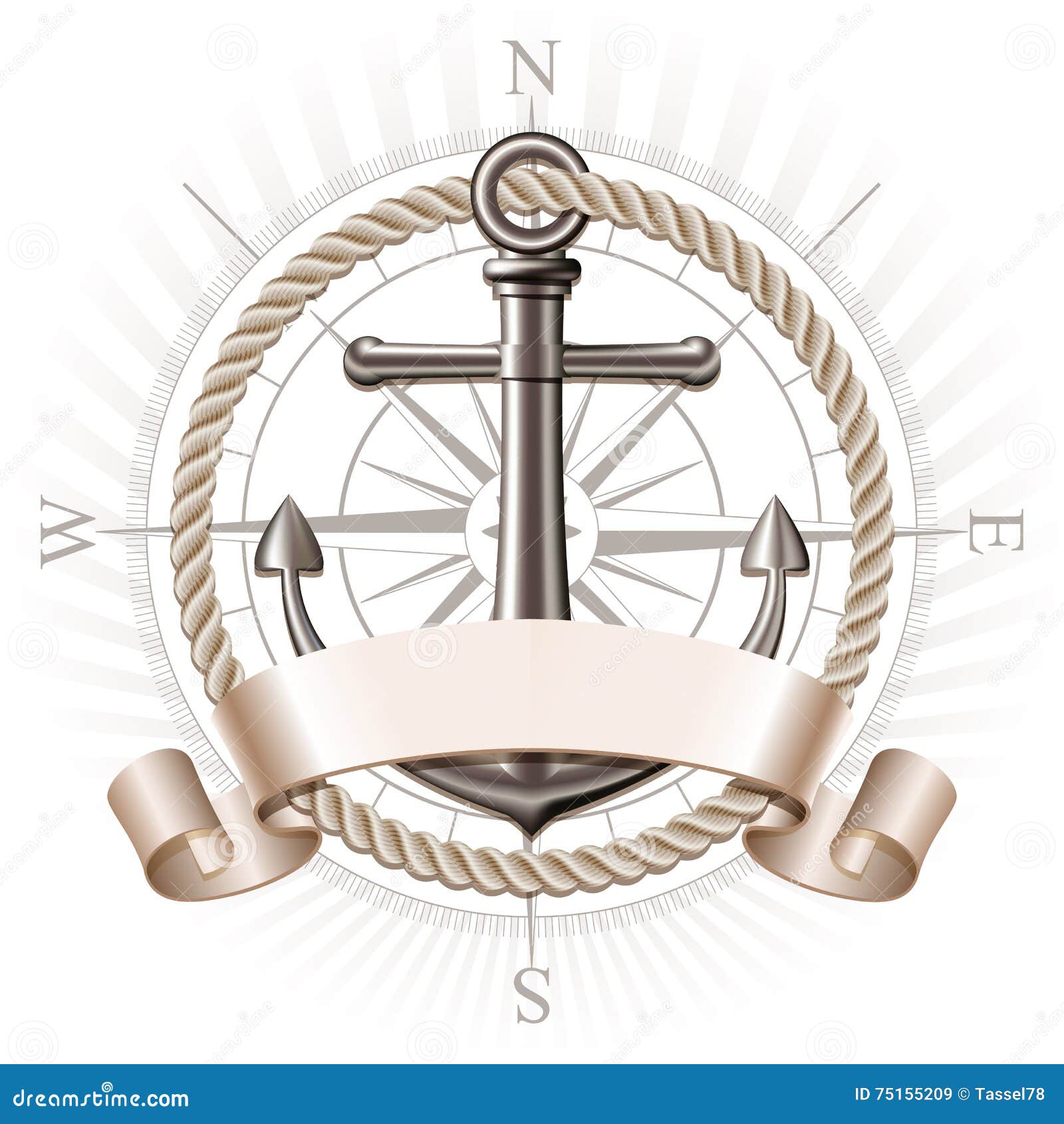 Emblema del ancla, vector ilustración del vector. Ilustración de ...