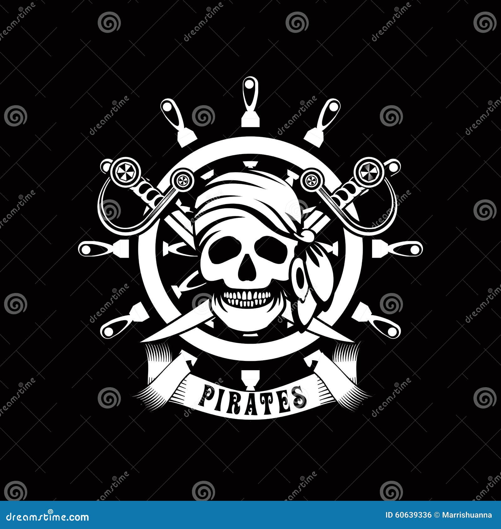 Emblema del pirata ilustración del vector. Ilustración de bandera ...