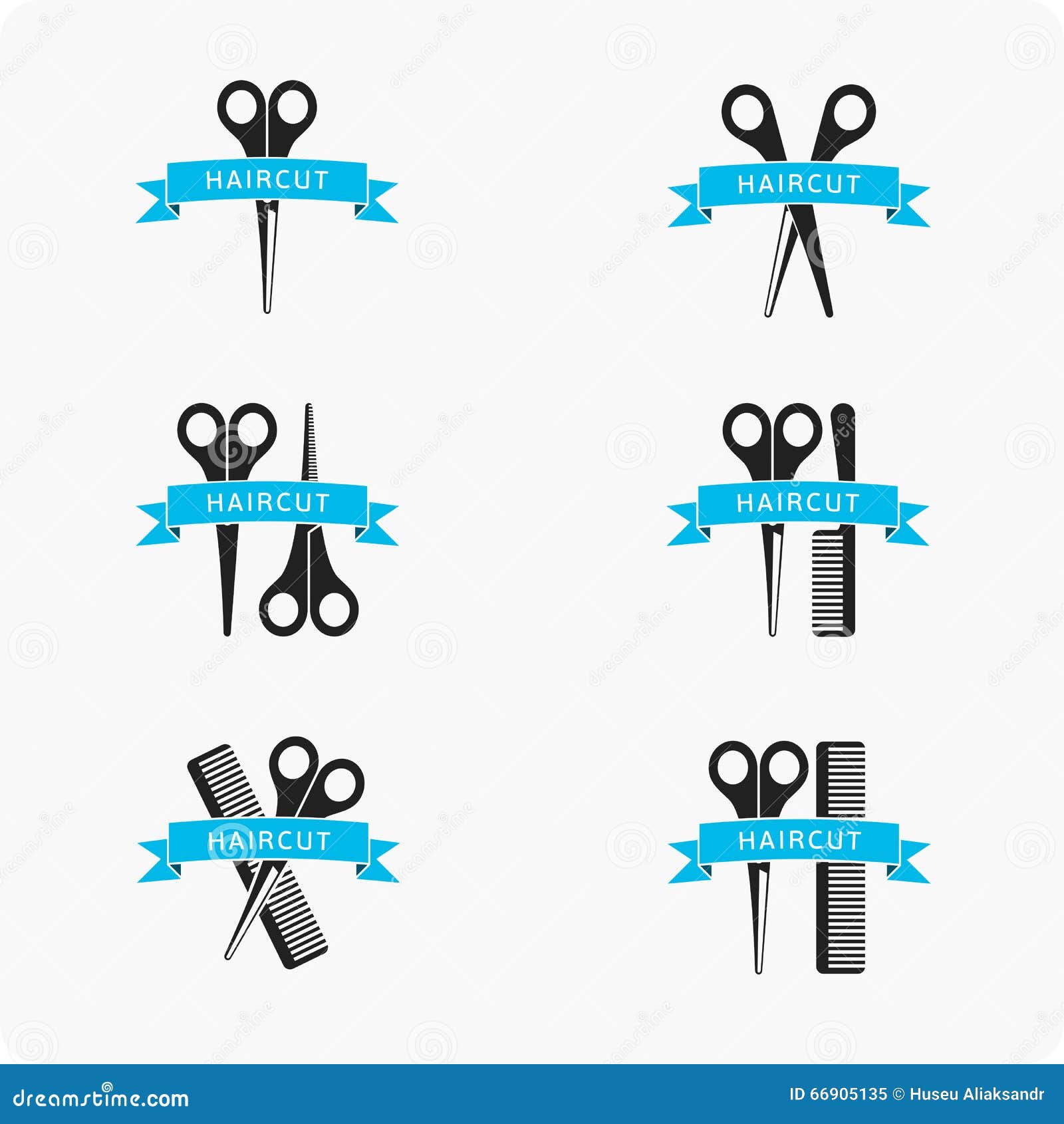 Emblema Del Taglio Dei Capelli Illustrazione Vettoriale - Illustrazione ...