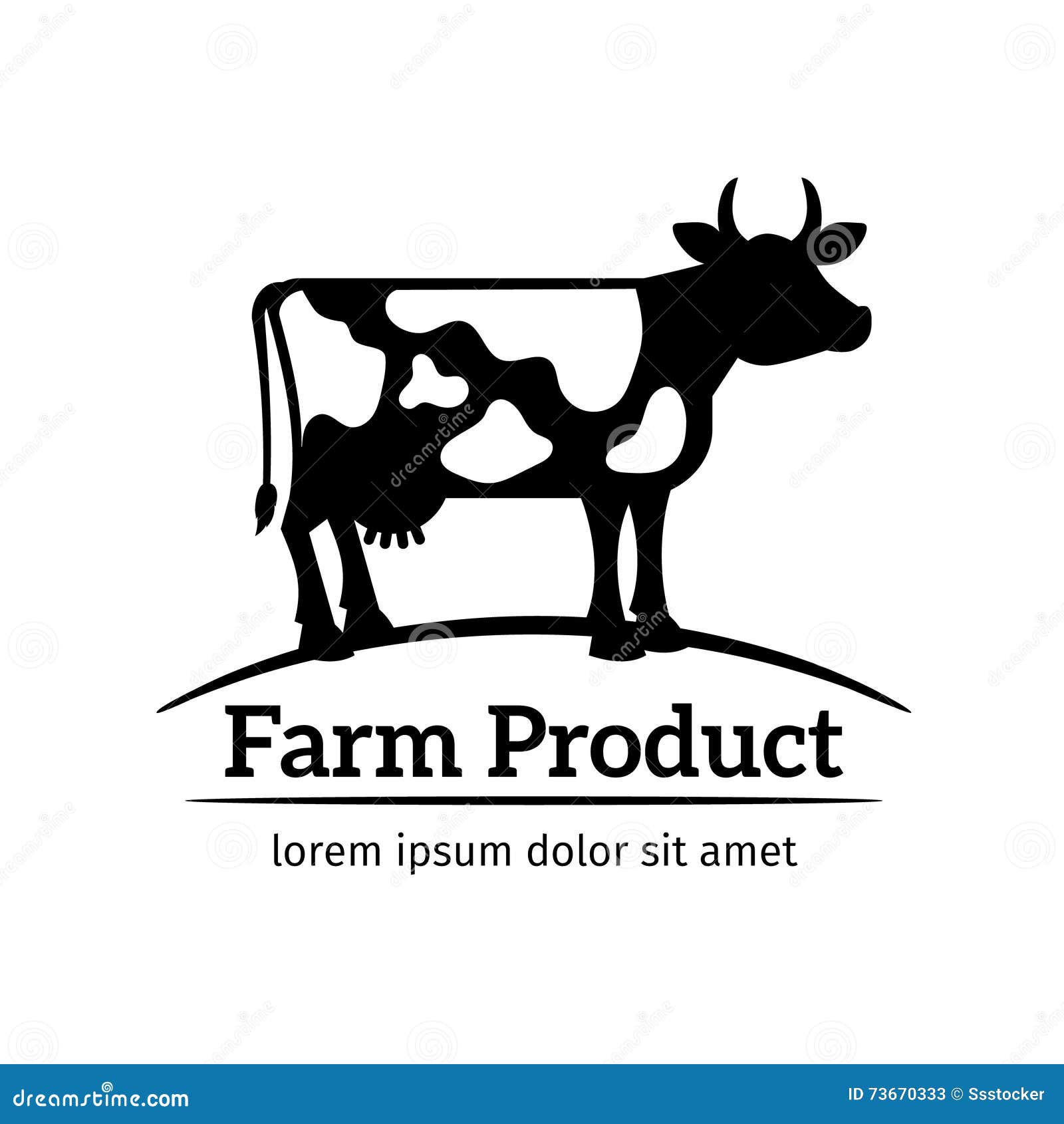 Emblema Di Logo Della Mucca Illustrazione Vettoriale - Illustrazione di ...