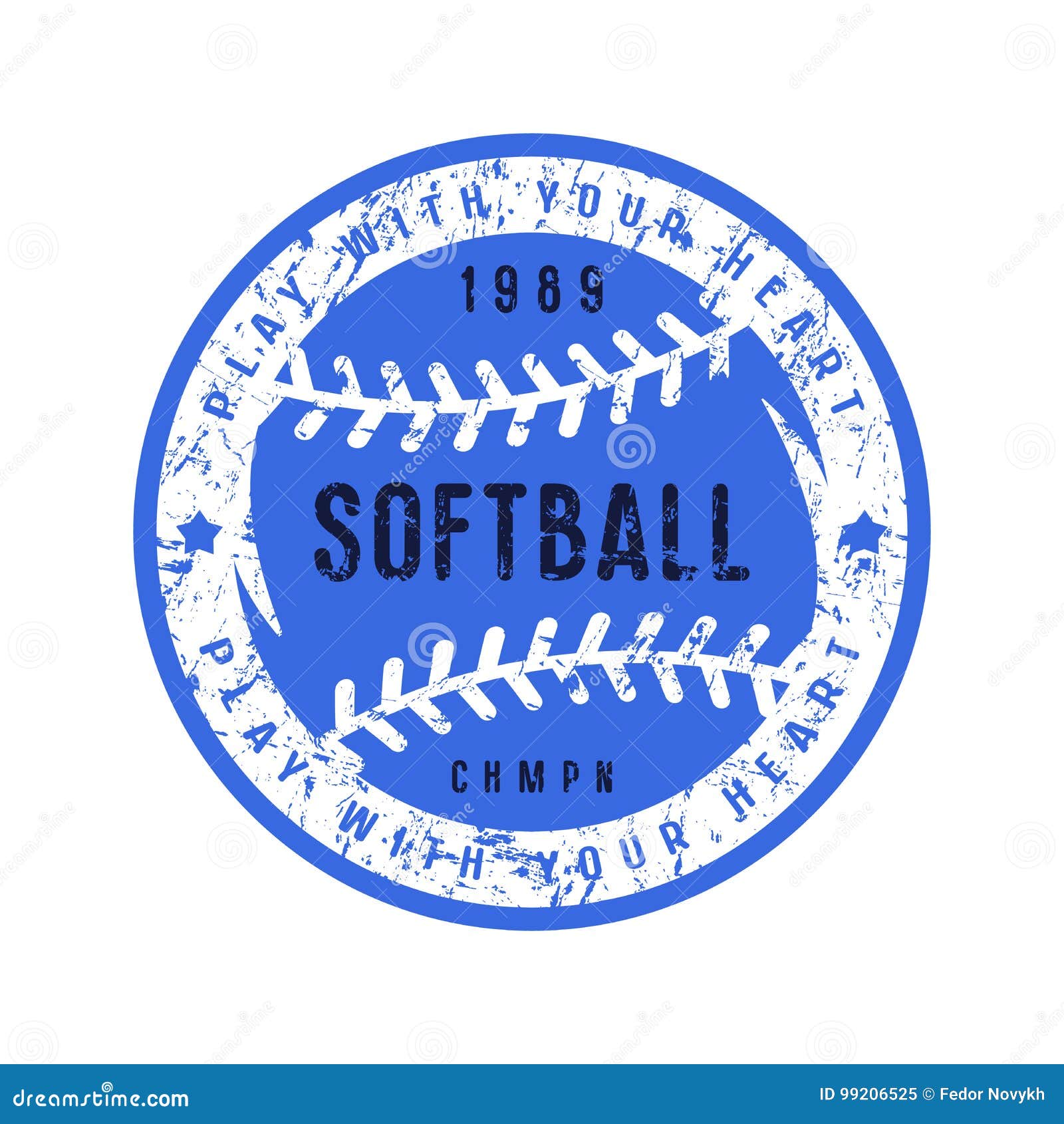 Emblema Do Campeonato Do Softball Ilustração do Vetor - Ilustração de ...