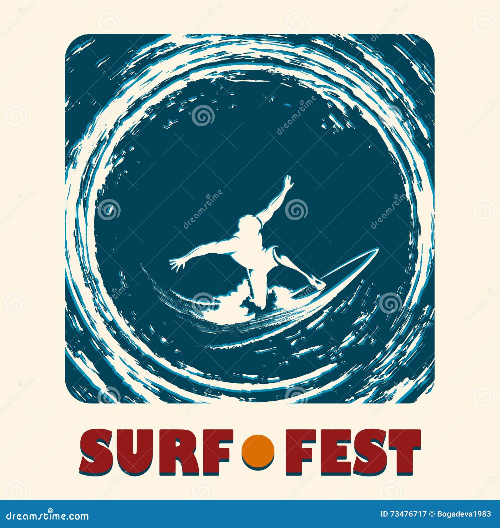 Emblema do Fest da ressaca ilustração do vetor. Ilustração de havaiano ...